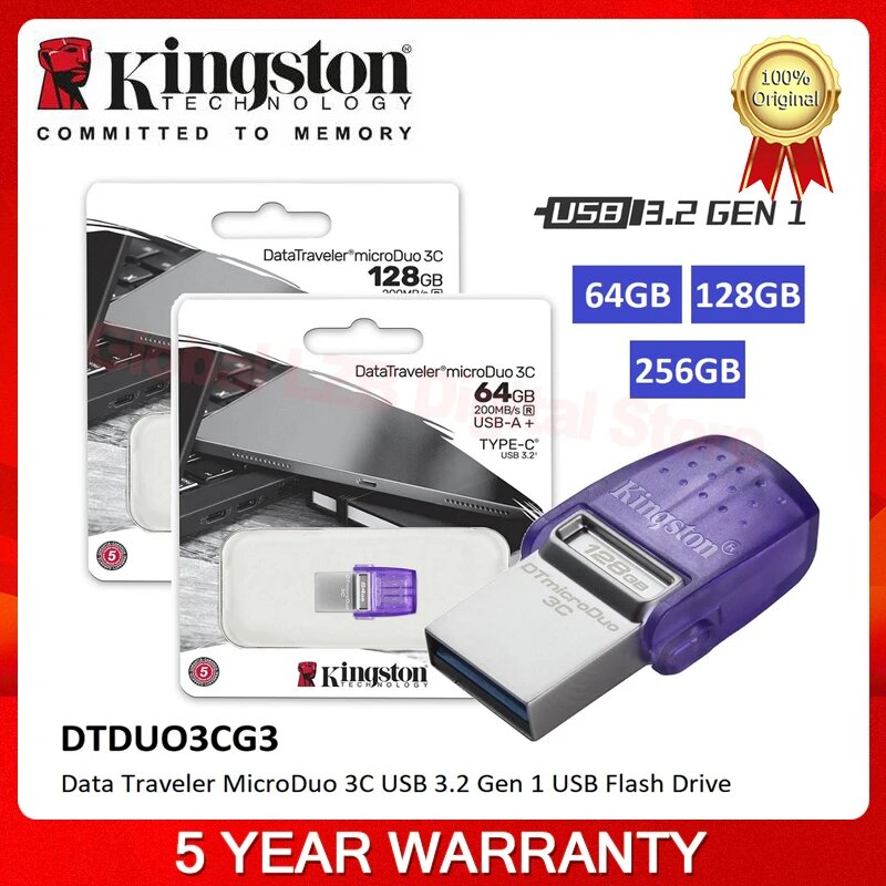 Kingston DTDUO3CG3 USB-флешка 64/128/256 ГБ 64 ГБ