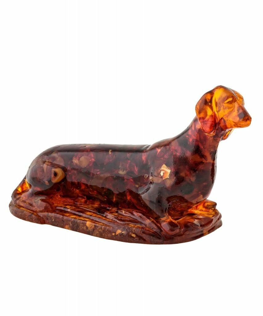 Статуэтка Собака Такса Янтарная 1325