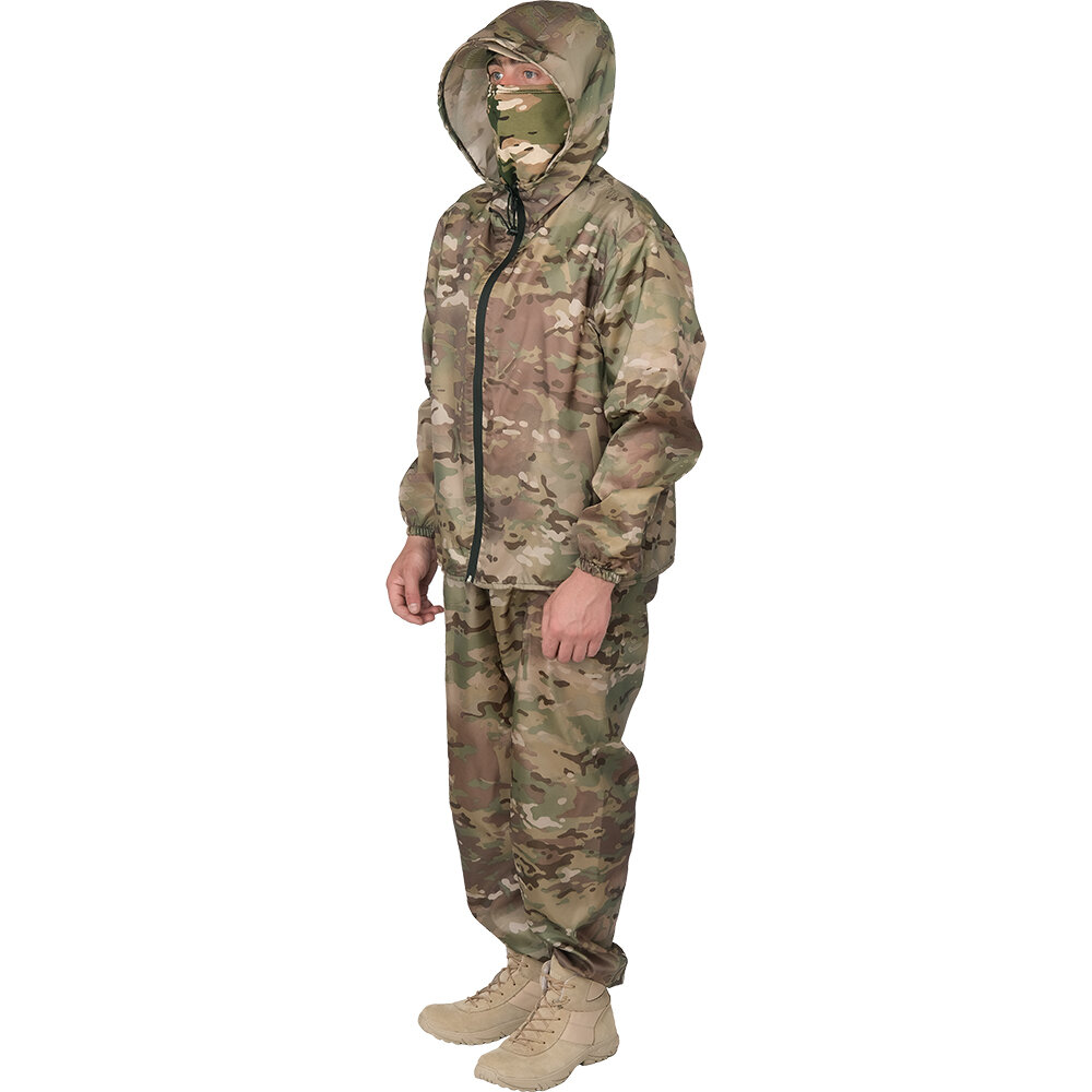 Костюм ветровлагозащитный (ВВЗ), военный армейский камуфляж спецназа Мультикам (Multicam), непромокаемый (водонепроницаемый) с защитой от дождя