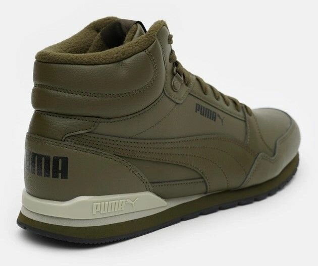 Кроссовки PUMA st runner v3 mid l, размер UK 9,5, оливковый — фото 1