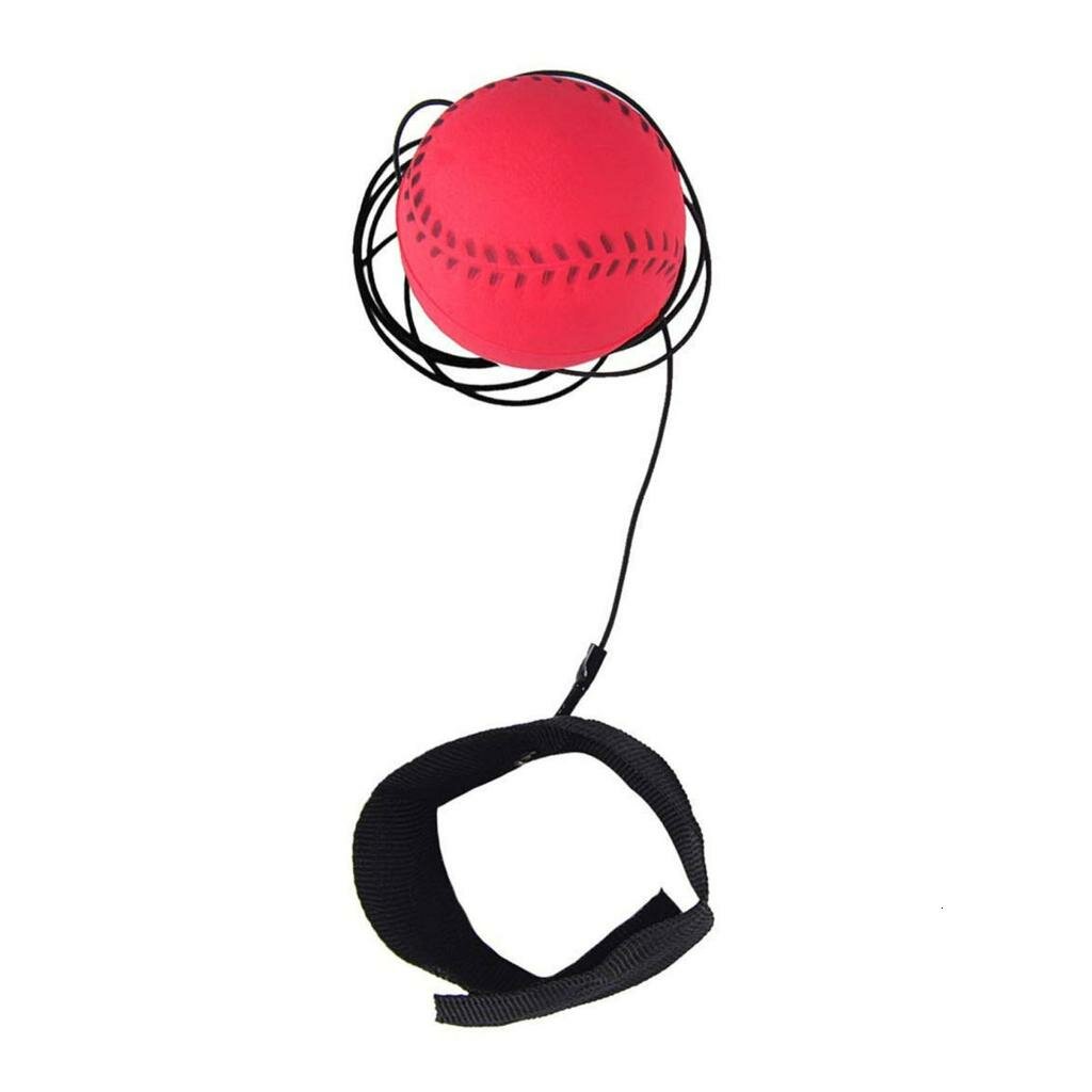 Резиновый мяч с браслетом для тренировки координации, Розово-Красный Бейсбольный мяч