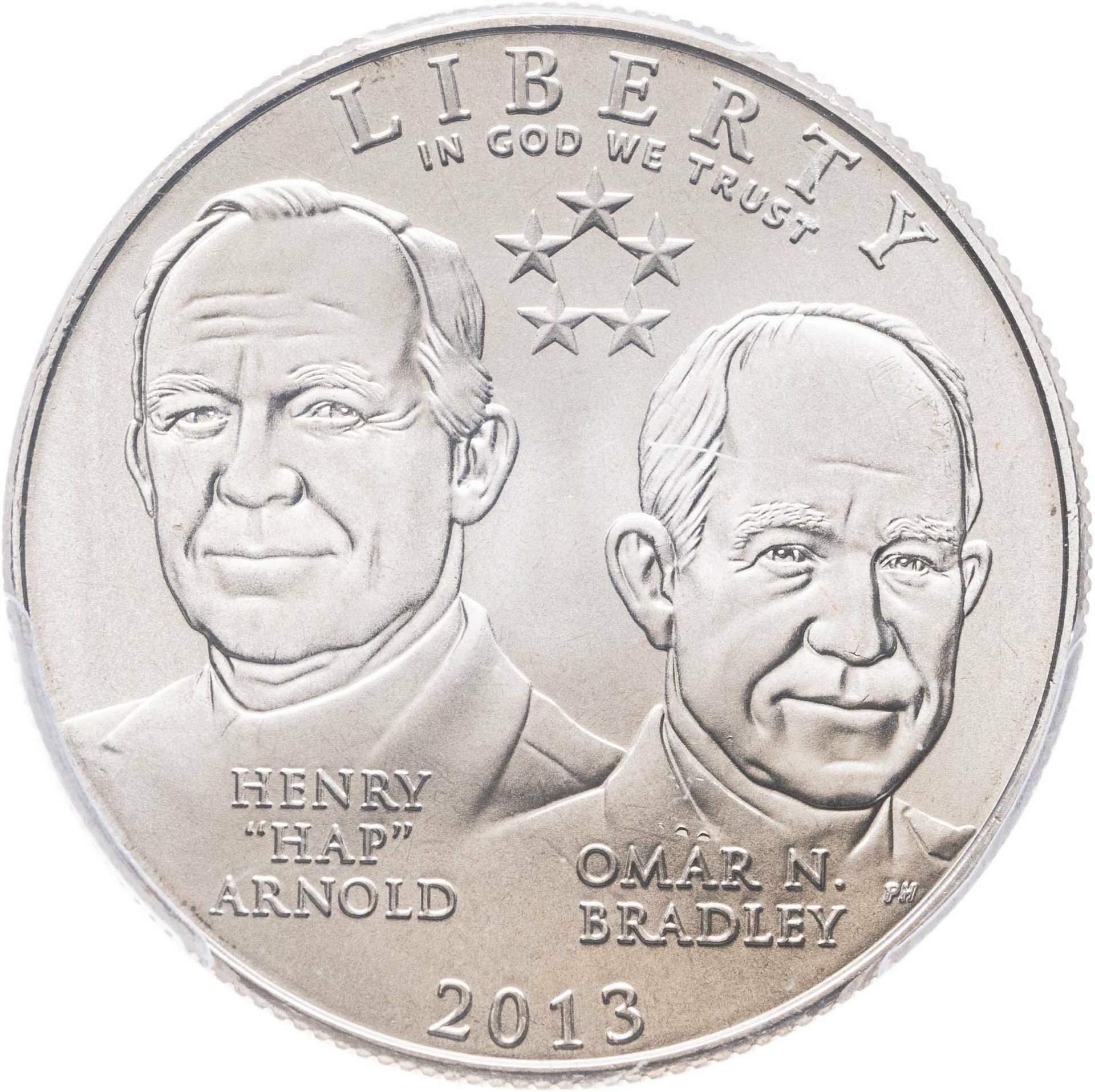 США 1/2 доллара dollars 2013 "5-звездочные генералы армии США" в слабе PCGS MS69, Мельхиор медь-никель