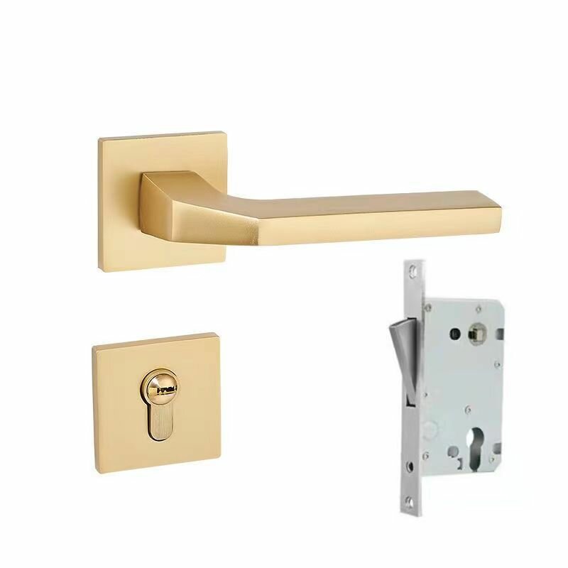 Золотой дверной замок для внутренней спальни, набор дверных замков в американском стиле, магнитный бесшумный дверной замок, ручка для деревянной двери