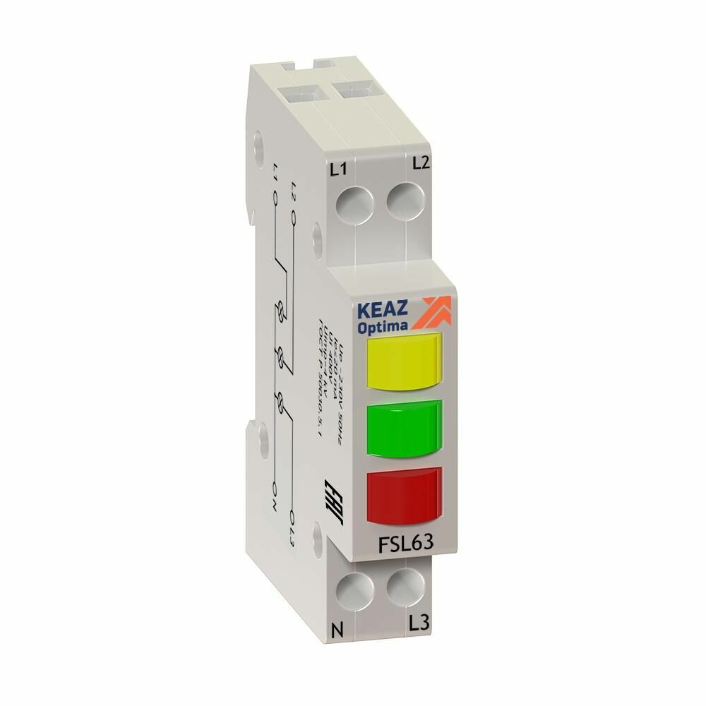 Индикатор фаз КЭАЗ OptiDin, FSL63-230A, световой, УХЛ3, 230А
