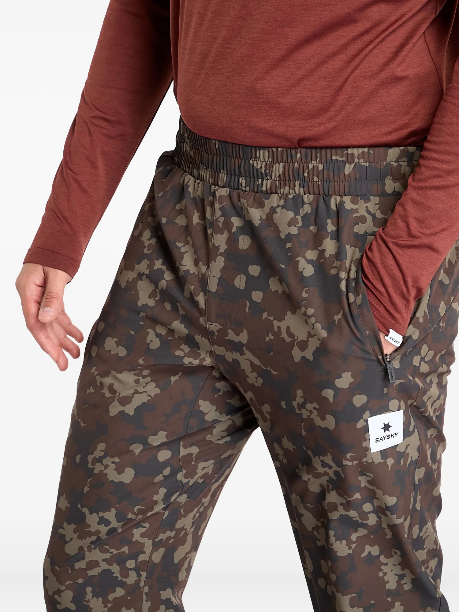 Брюки SAYSKY Blaze camo track pants, размер 48, коричневый — фото 1