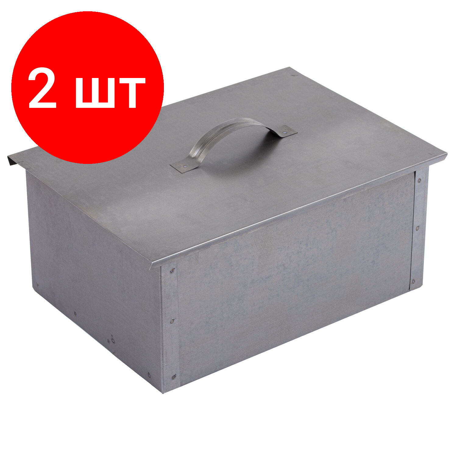 Комплект 2 шт, Коптильня двухъярусная металлическая, размер 350х260х100 мм, в гофрокоробе, 701730