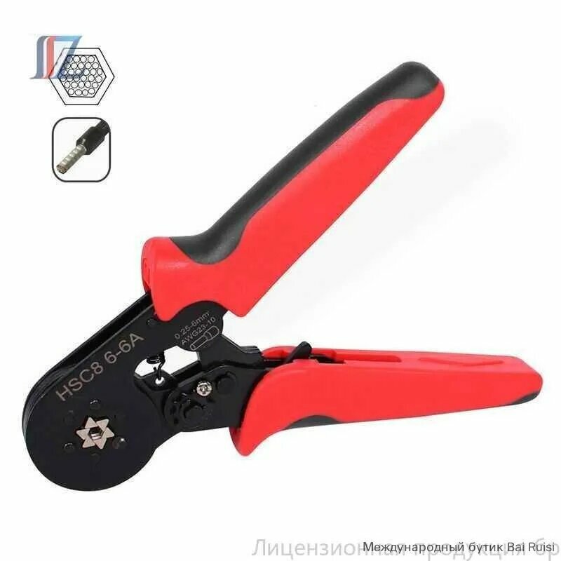 Пресс-клещи для опрессовки наконечников НШВИ / клещи для обжима HSC8 6-6A / кримпер для обжима клемм