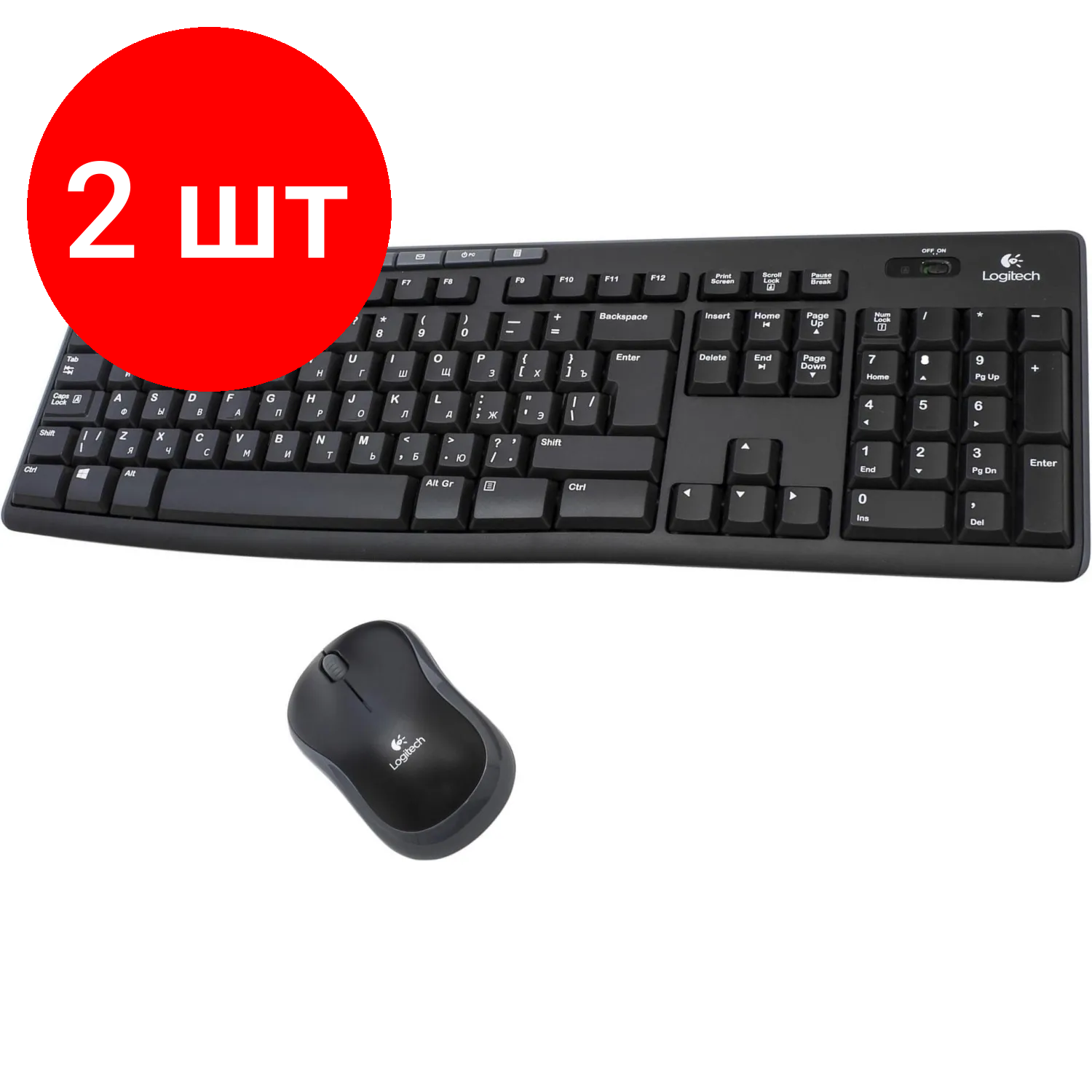 Комплект 2 штук, Набор клавиатура+мышь Logitech Wireless Combo MK270 (920-004518)