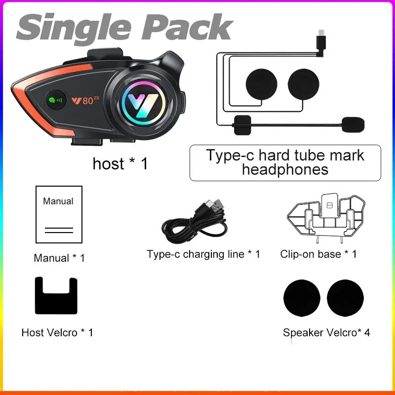 Мотогарнитура Bluetooth Y80 Single Pack