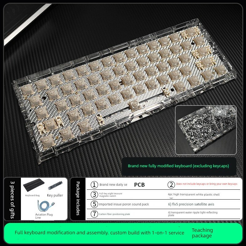 Прозрачный полый корпус для клавиатуры Holy60 (Wooting60HE+) с полной модификацией, аксессуары для Holy60, корпус Rakka