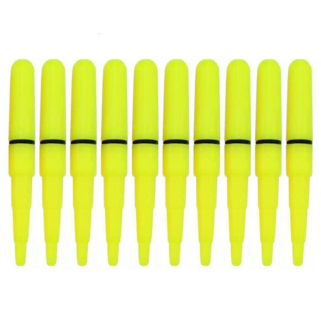 Светодиодный светящийся кончик удилища для ночной рыбалки, 10 шт, Круглая головка желтого цвета
