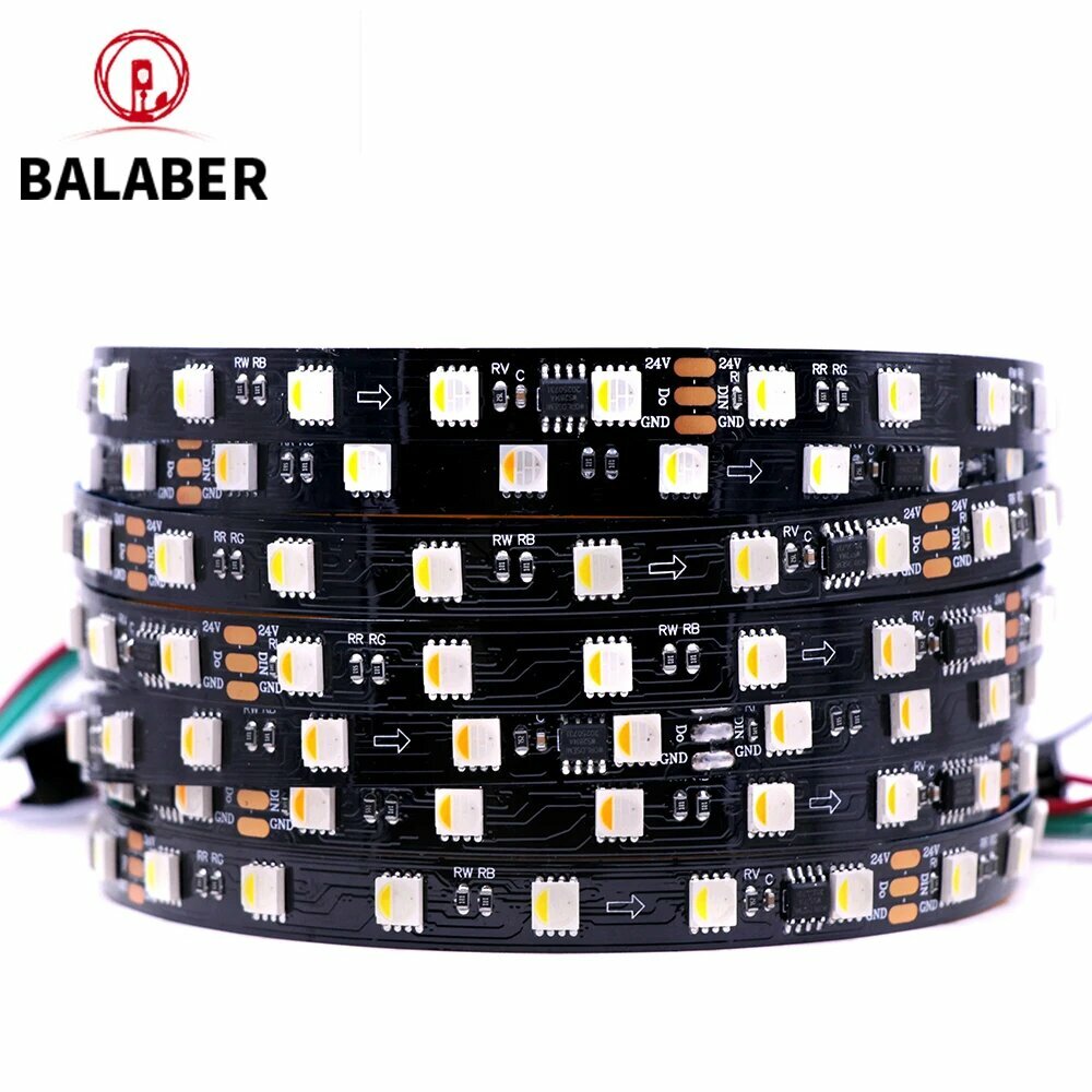 Светодиодная лента 12V 2814 RGBWW, Black PCB, 1m 60 IP30