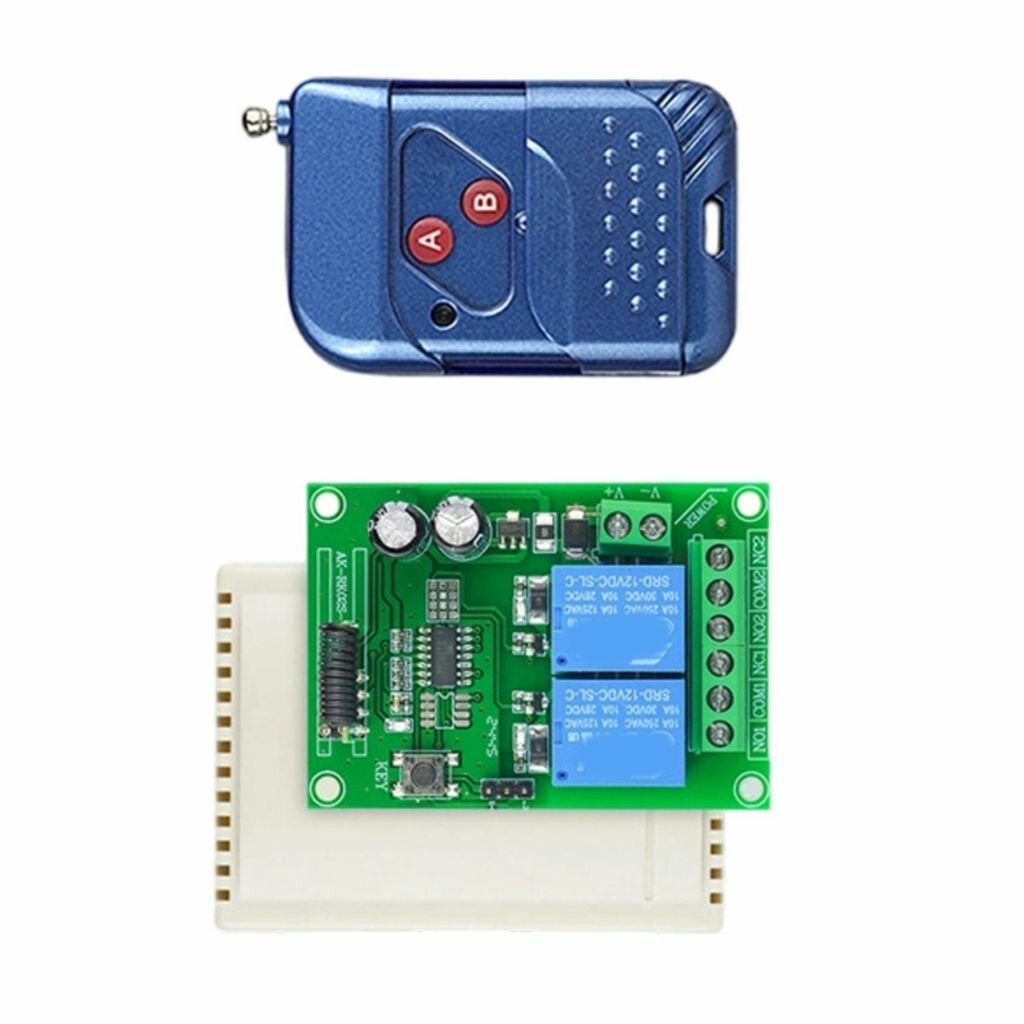 12В 24В беспроводные RF переключатели с дистанционным управлением 2 канала для гаражных ворот, - Жемчужное украшение на двух пуговицах