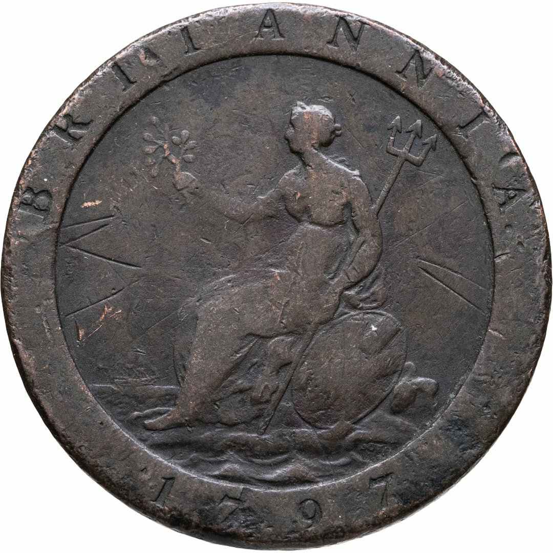 Великобритания 1 пенни 1797, Медь, в сохранности F