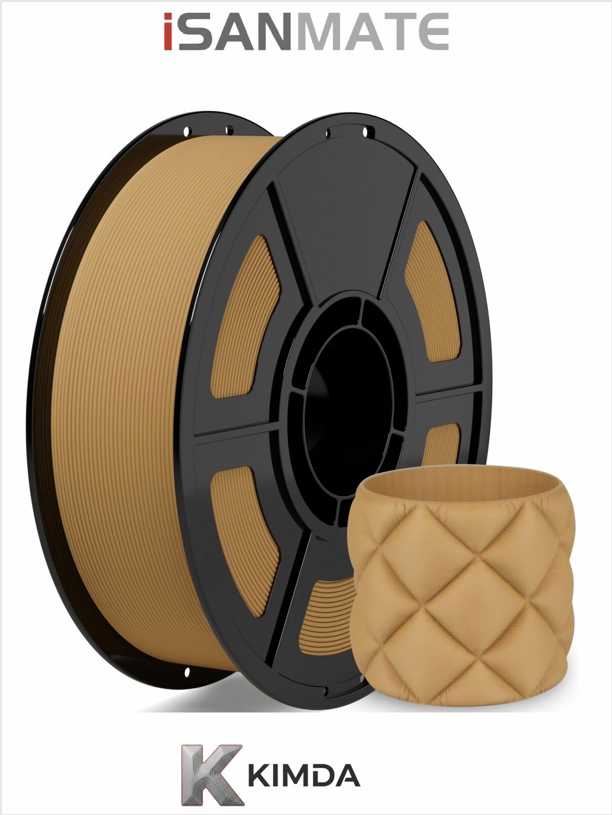 PLA пластик для 3D принтера iSANMATE PLAi6 Matte Latte Brown, матовый латте-коричневый, филамент 1 кг