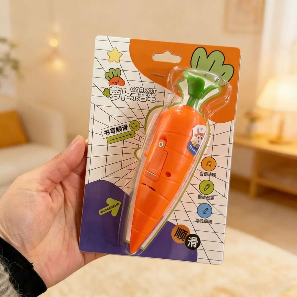 Детская ручка‑диктофон «Морковка», записывает голос и пишет, игрушка‑гаджет для детей
