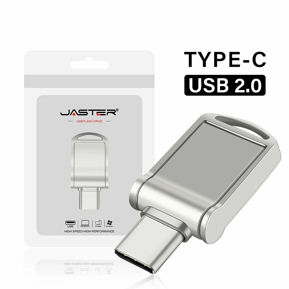 USB-флешка JASTER 4ГБ, TYPE-C, серебристая