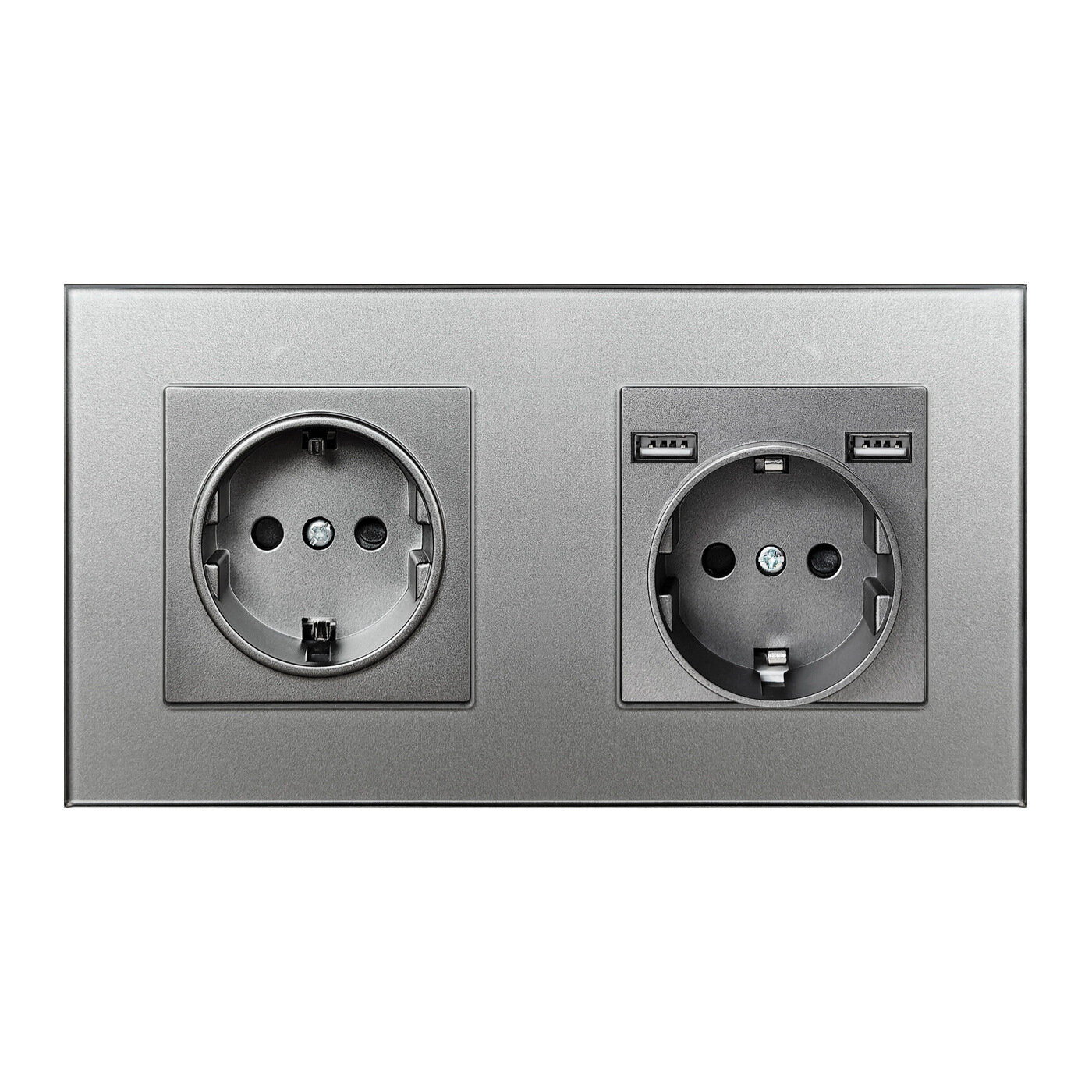 Настенная розетка R Series 86 типа европейского стандарта с USB и Type-C, стеклянная панель, скрытая круглая коробка для установки