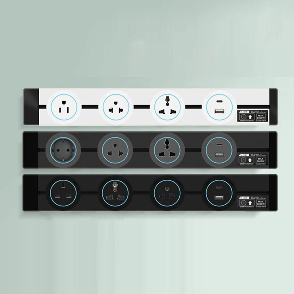 Настенная розетка, стандарт ЕС, Великобритания, Франция, Корея, для дома, кухни, ванной комнаты, офиса, электророзетки, вилки, адаптеры, белый, черный.