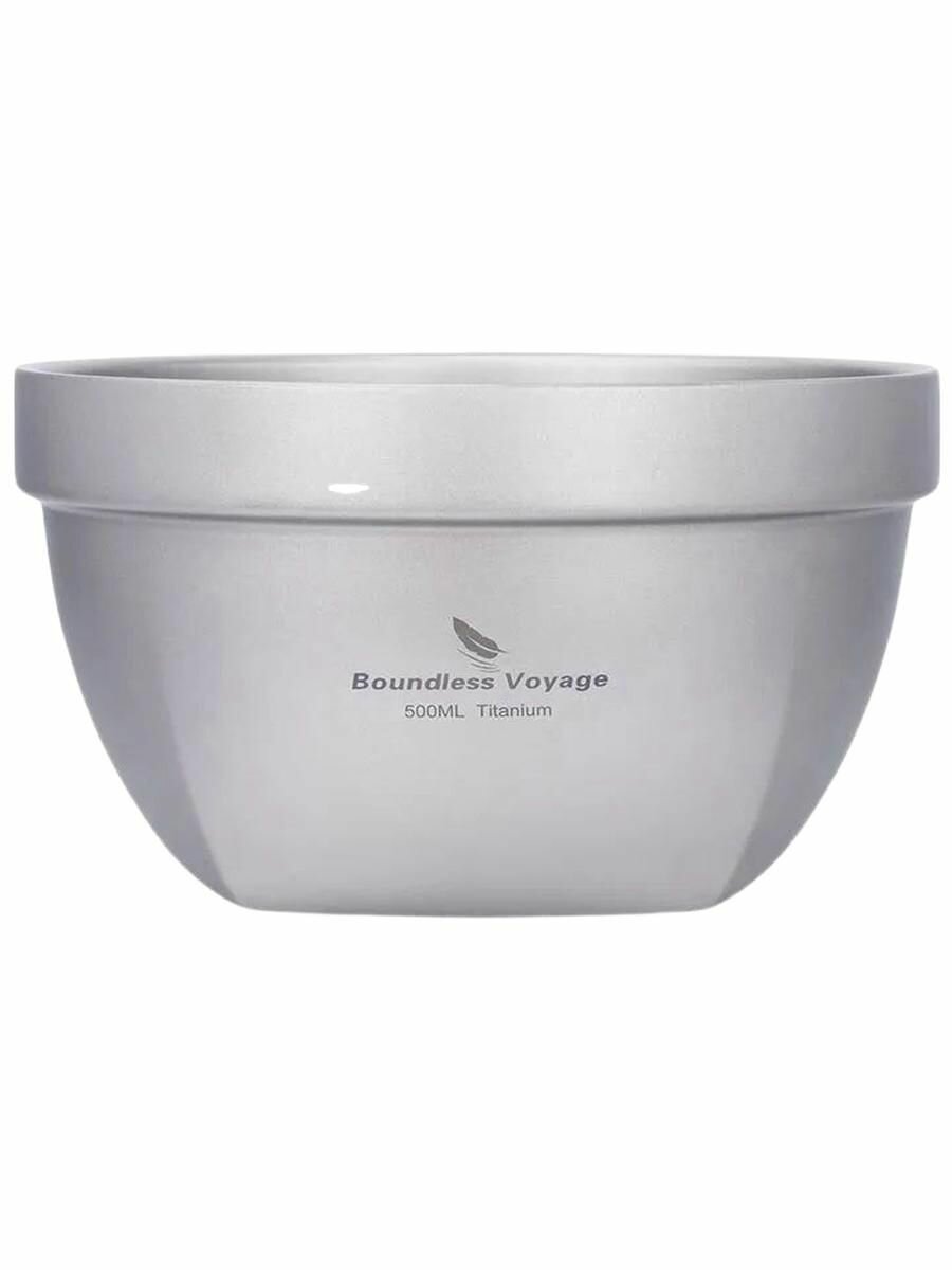 Тарелка походная Boundless Voyage титановая термомиска миска двойные стенки 500мл Ti1161T