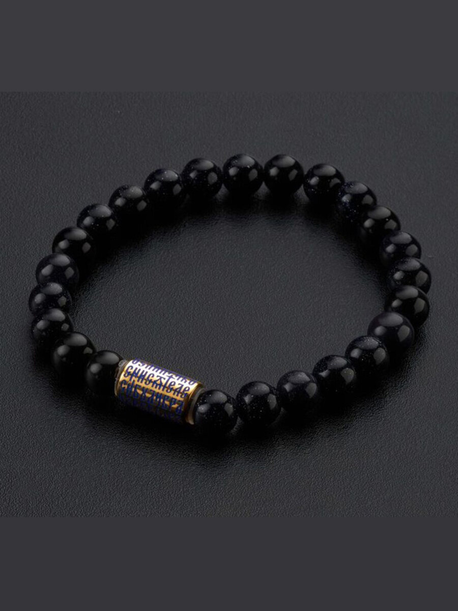 Браслет-нить, серебро, 925 проба, золочение, авантюрин