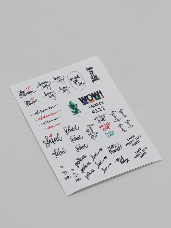 Наклейки для ногтей, слайдеры для маникюра и педикюра. Стиль Надписи