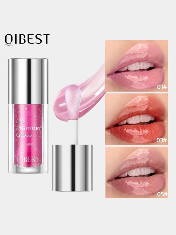 Блеск для увеличения губ Qibest, плампер, для объема, бальзам помада, оттеночный, 2,8 мл