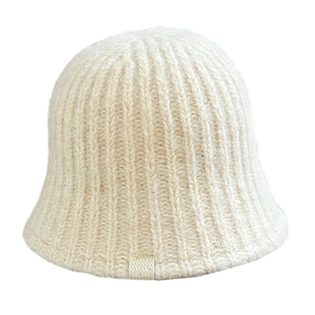 Осенне-зимняя рыбацкая шляпа женская вязаная панама-грязно-белый