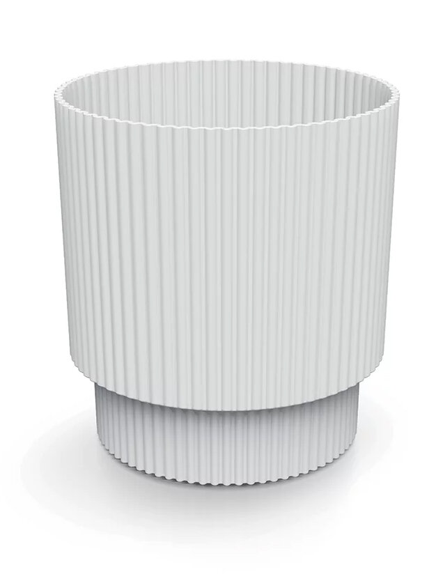 Кашпо для цветов круглое Prosperplast MILLY, диаметр 14,6 см, высота 15,7 см, 2,17 л, белый