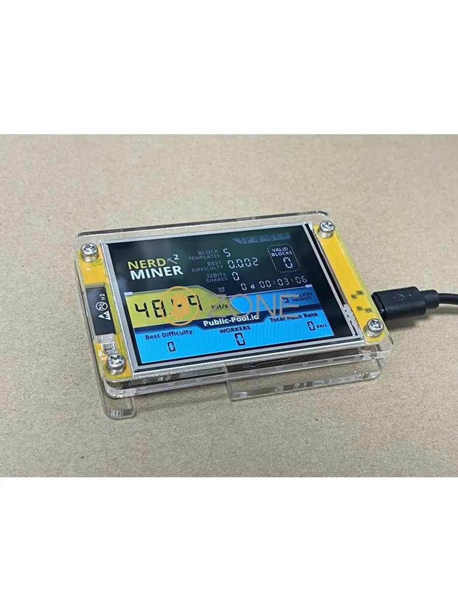 NerdMiner V2 2.8 дюйма, BTC, Тайвань, черный, стандарт