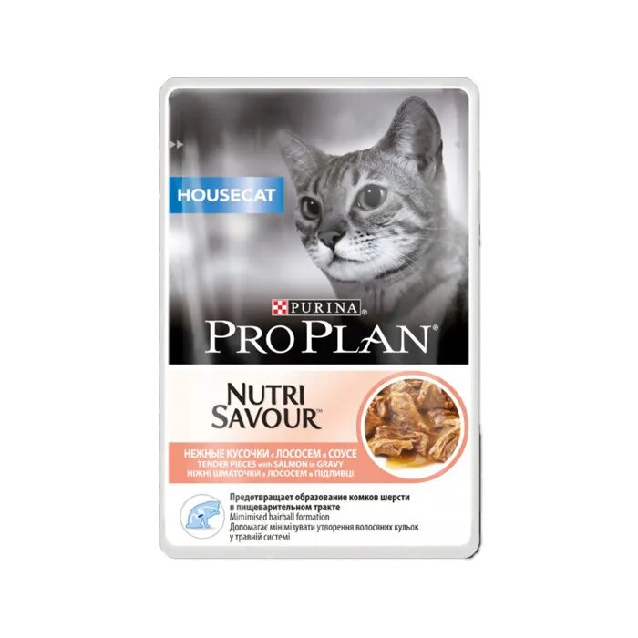 Purina Pro Plan Housecat Консервированный корм для домашних кошек, лосось в соусе, 85 г
