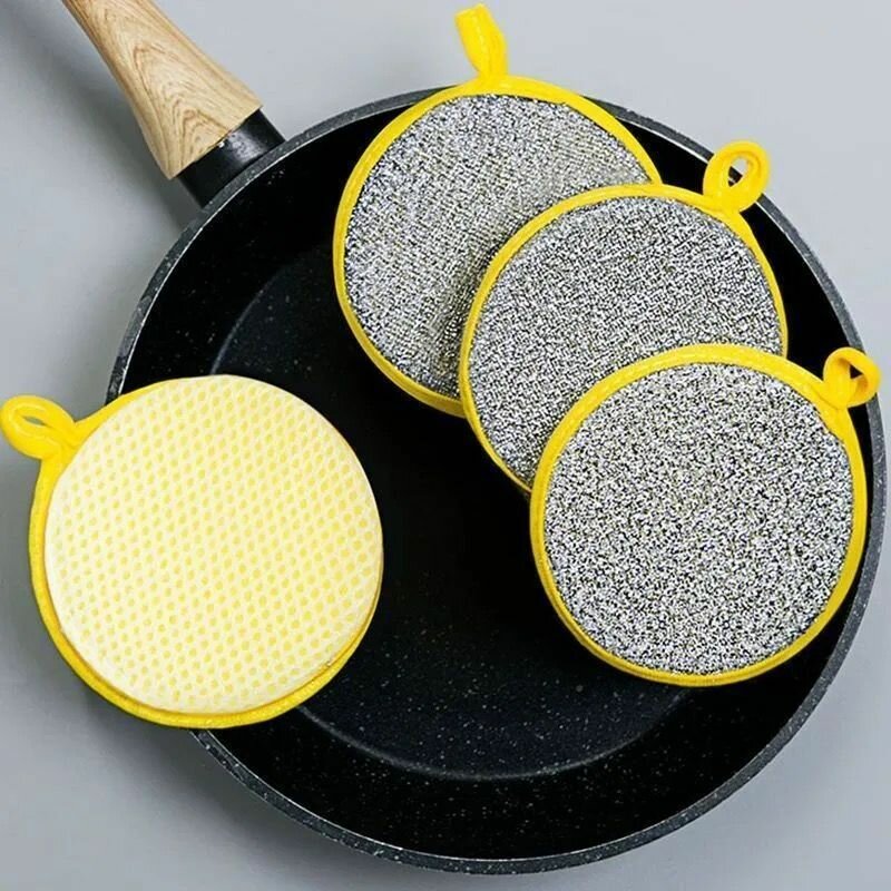 Новый утолщенный губчатый блок для мытья посуды, кухонная салфетка для чистки кастрюль без остатков жира, бытовая тряпка для мытья посуды, двусторонняя чистящая хлопковая салфетка-чудо.