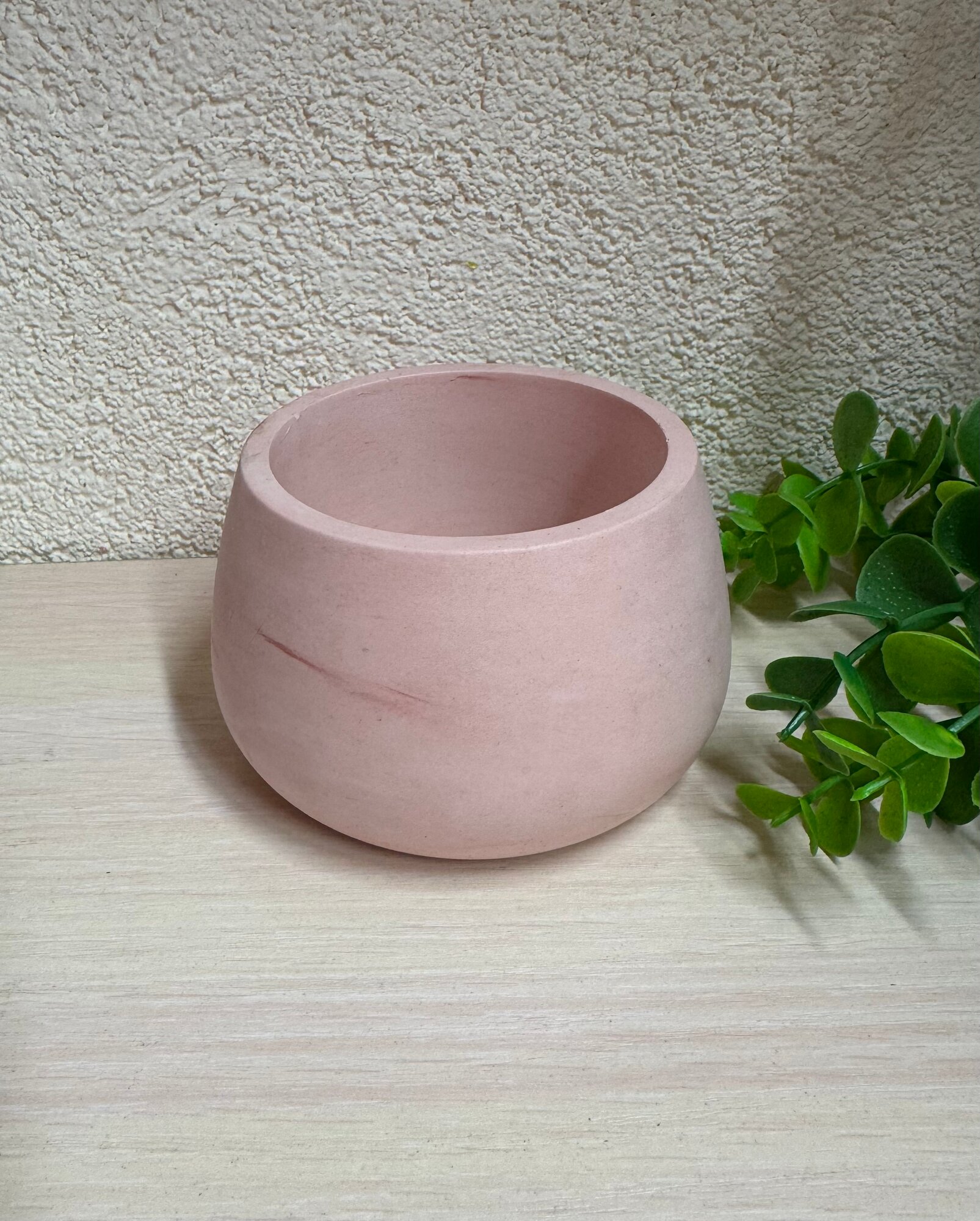 Кашпо "MOON" розовый / GREEN HALL / кашпо для суккулентов / кашпо из гипса