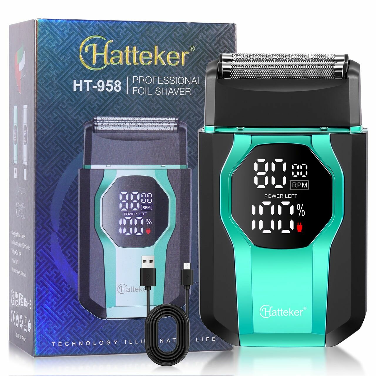 HATTEKER Электробритва HT-958, синий