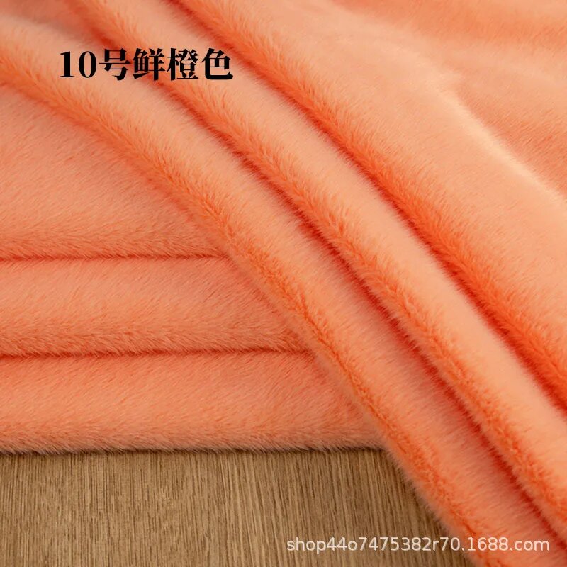 Искусственный мех норки 5 мм, ткань для рукоделия 0.5 м Оранжевый, 100x50cm, 9