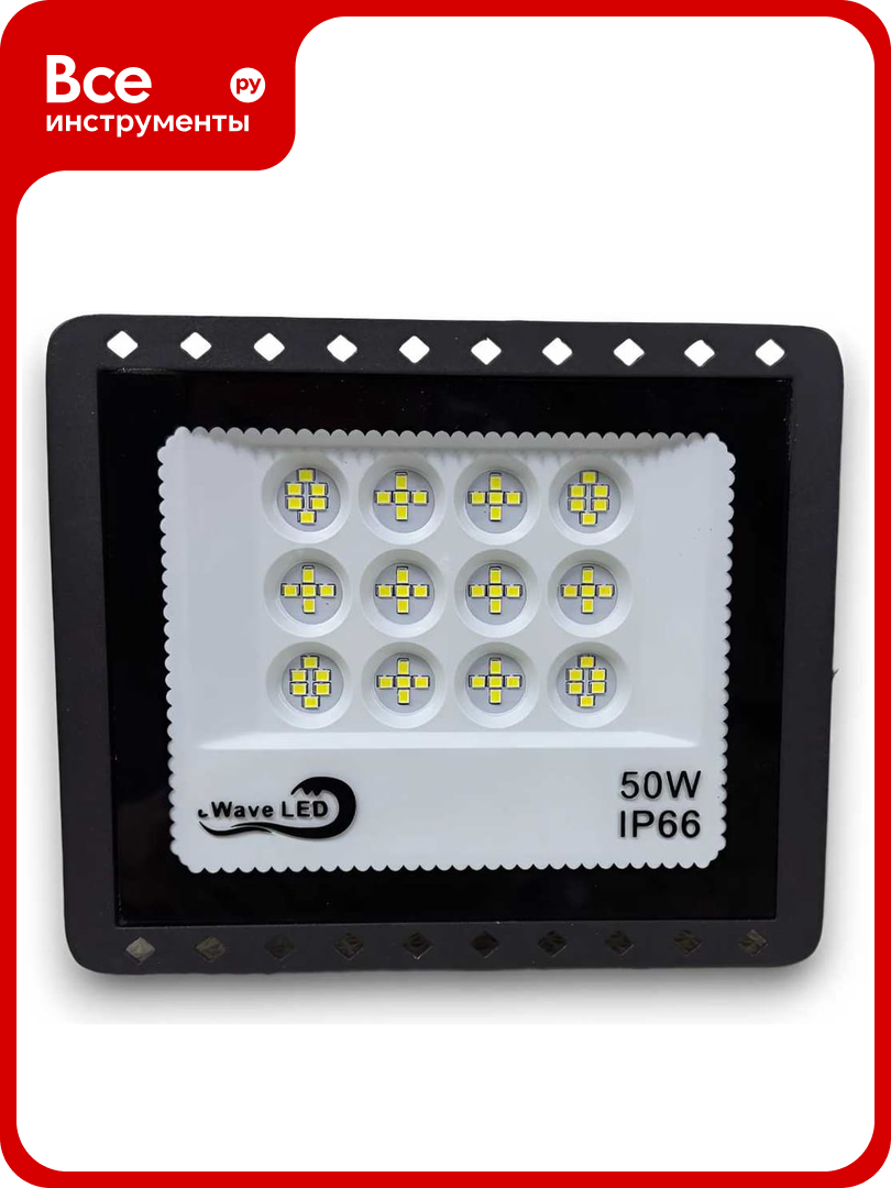 Прожектор KRASO 50W черный 6000К 4250Лм 50Вт AC195-240В 237x172x32мм PZ-50c