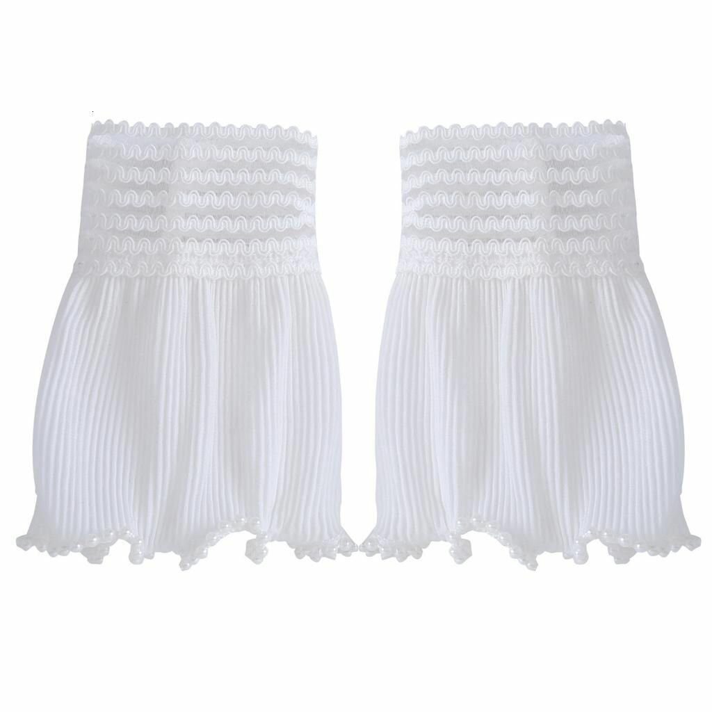 Браслеты-манжеты с бусинами и плиссе, Белый