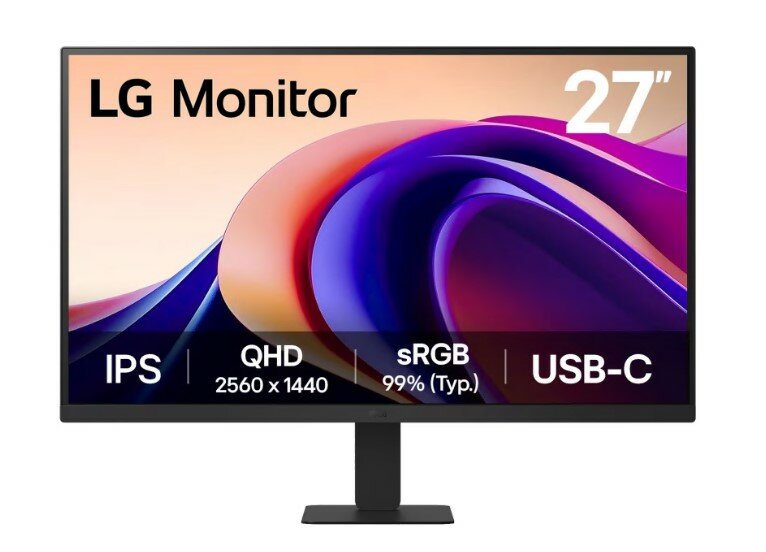 Монитор LG 27" 27U631A-B, 16:9, IPS, QHD, 5ms, 250cd, 100Hz, 1xHDMI, USB-C