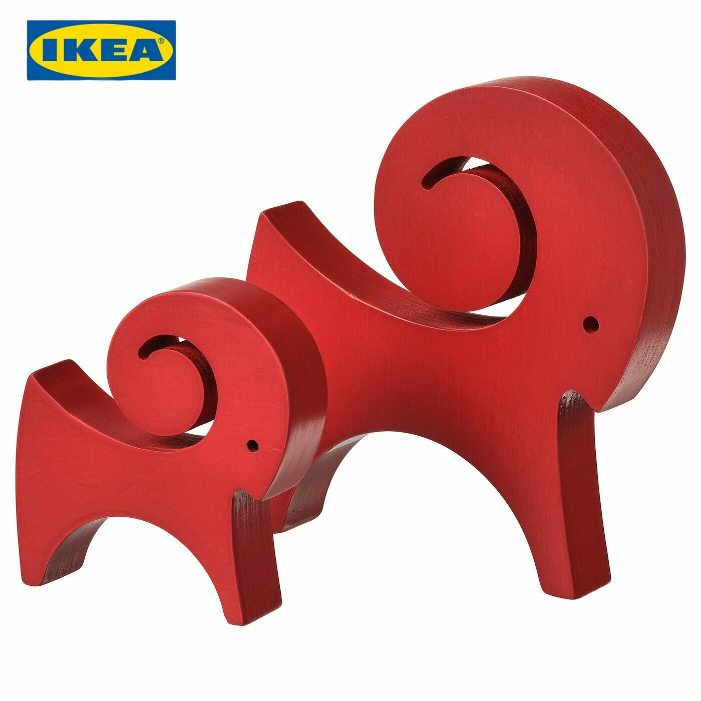 IKEA, VINTERFINT, Рождественские украшения, набор из 2 предметов, коза, красный