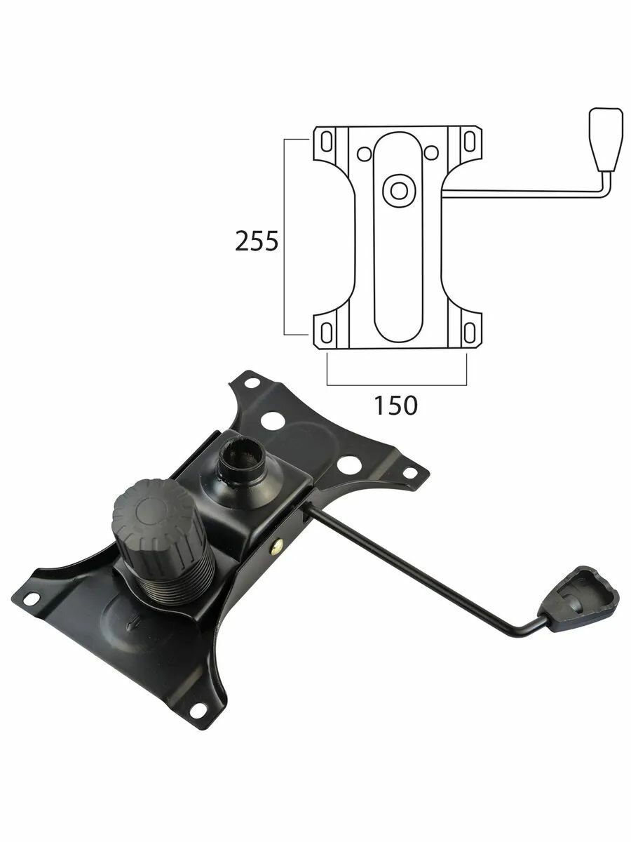 Механизм качания для кресла топ ган для кресла компьютерного офисного, усиленный, межцентровое расстояние крепежа 150х255 мм