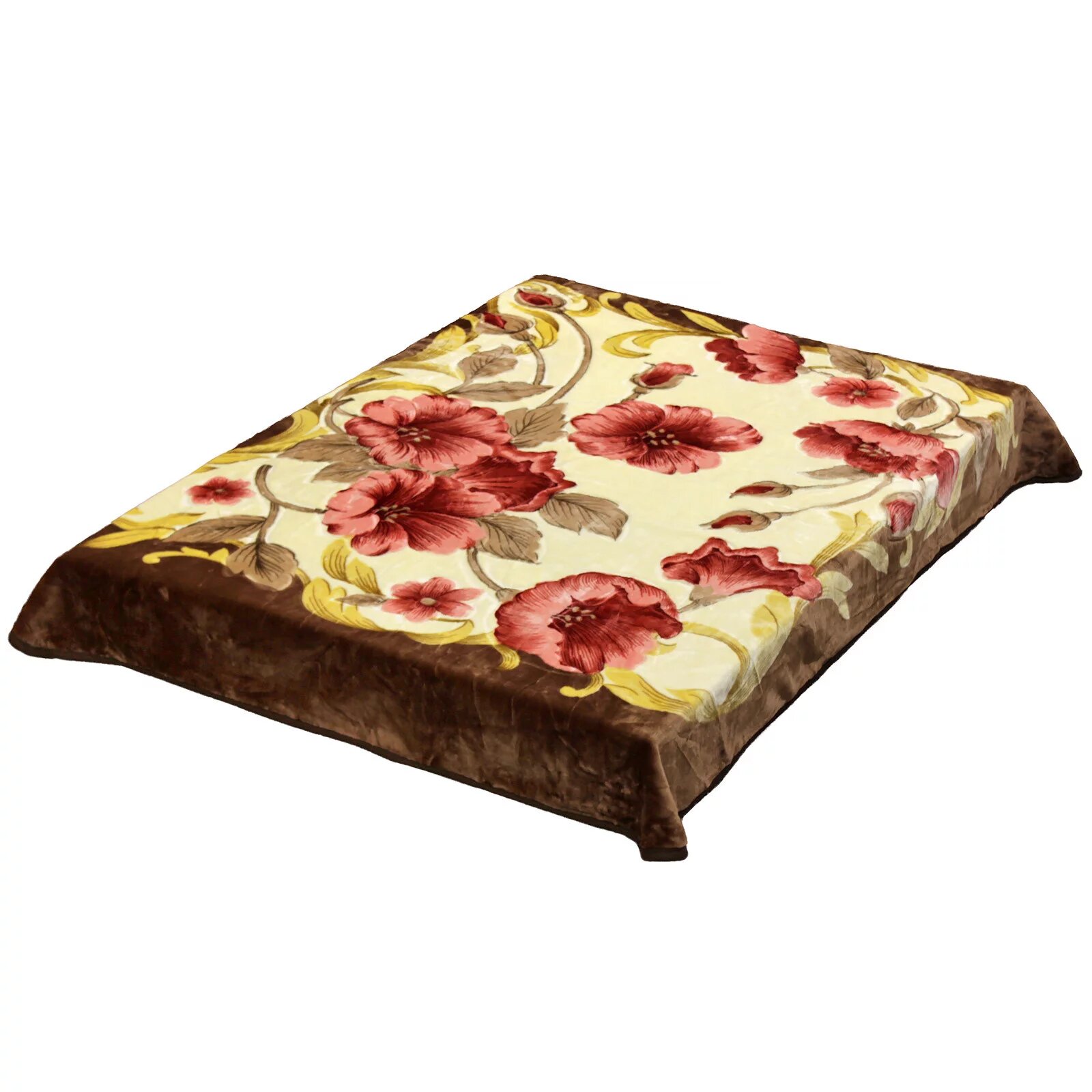 Пледы и покрывала Smoon Плед стриженый "Пион" коричневый 160x220 полуторный Смун