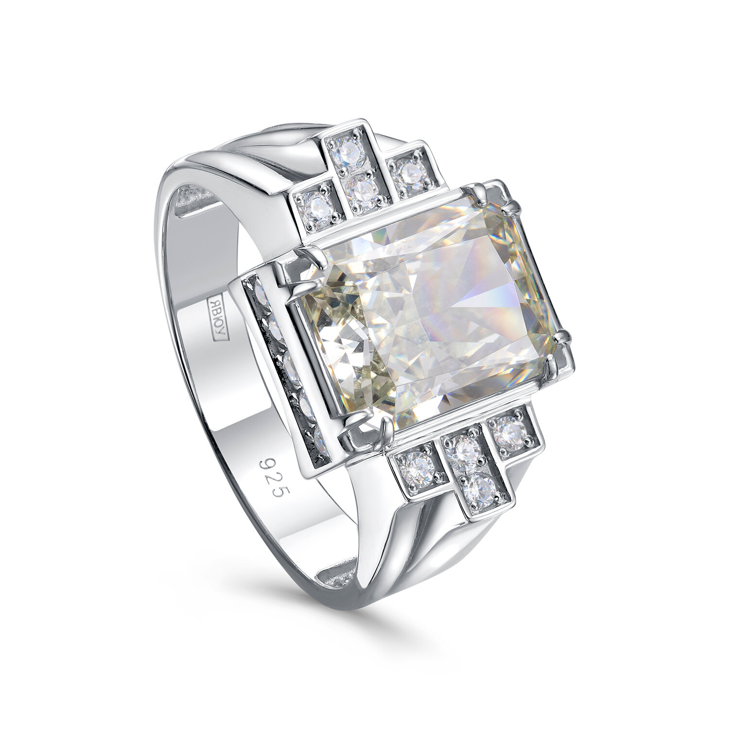 Кольцо, серебро, 925 проба, фианит