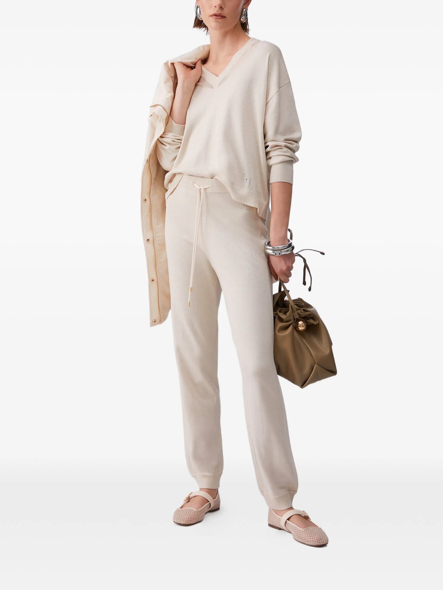 Брюки LIU JO Drawstring-waistband track pants, размер 2XL, разноцветный — фото 1