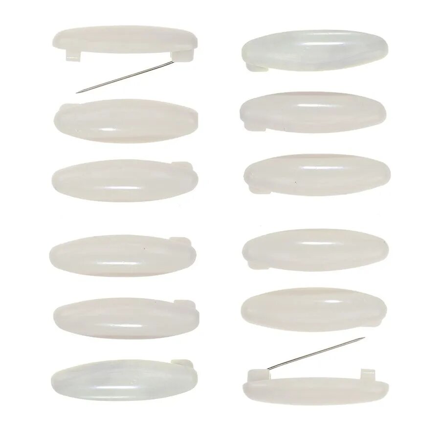 Булавка 3.6 см, 6 шт, цвет: белый