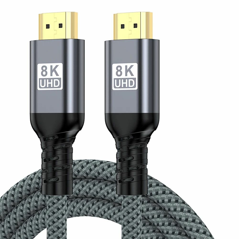 Высокоскоростной кабель HDMI 2.1 с сертификацией 48 Гбит/с для PS4, Xbox, ТВ-приставки, ПК, 1 м нейлоновый, 8K 60 Гц, 4K 240 Гц, HDR, Dolby Atmos.