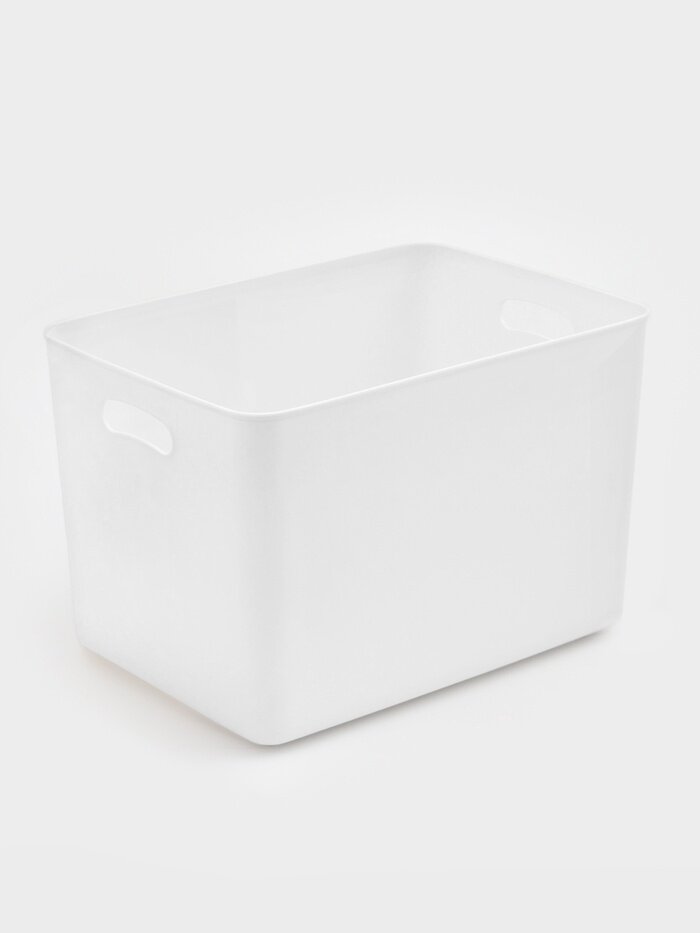 Контейнер для хранения с ручками LaDоm «Натурэль», 36×25×24.5 см, белый