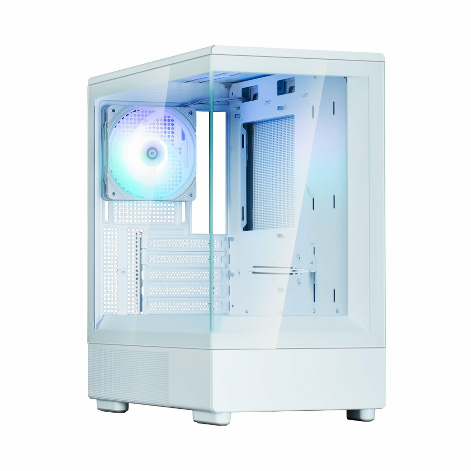 Корпус Mini-Tower Zalman P10 White, RGB-подсветка, Micro-ATX, белый