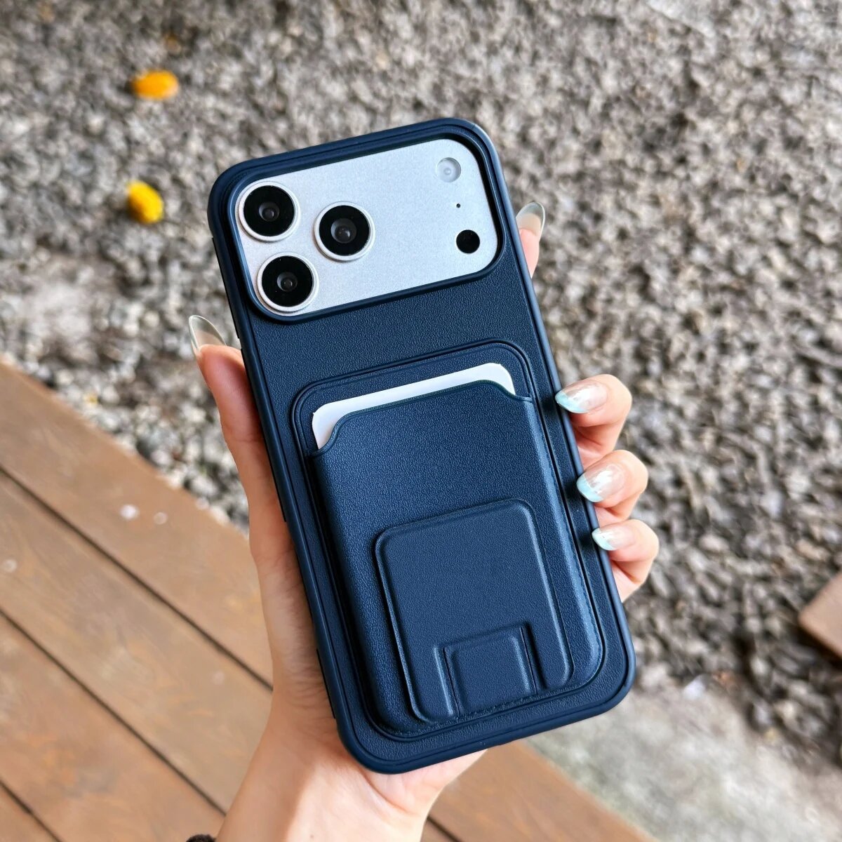 Чехол-кошелек для iPhone 17 Air 16 15 14 Plus 13 Pro Max с квадратным держателем для карт, подставкой и защитой от падений, складной кронштейн-подставка