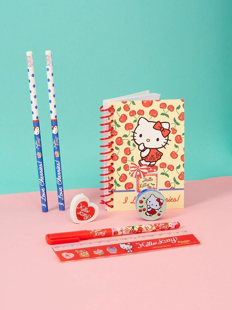 Набор канцелярии для девочек в школу Hello Kitty, 7 предметов, Остров Мечты