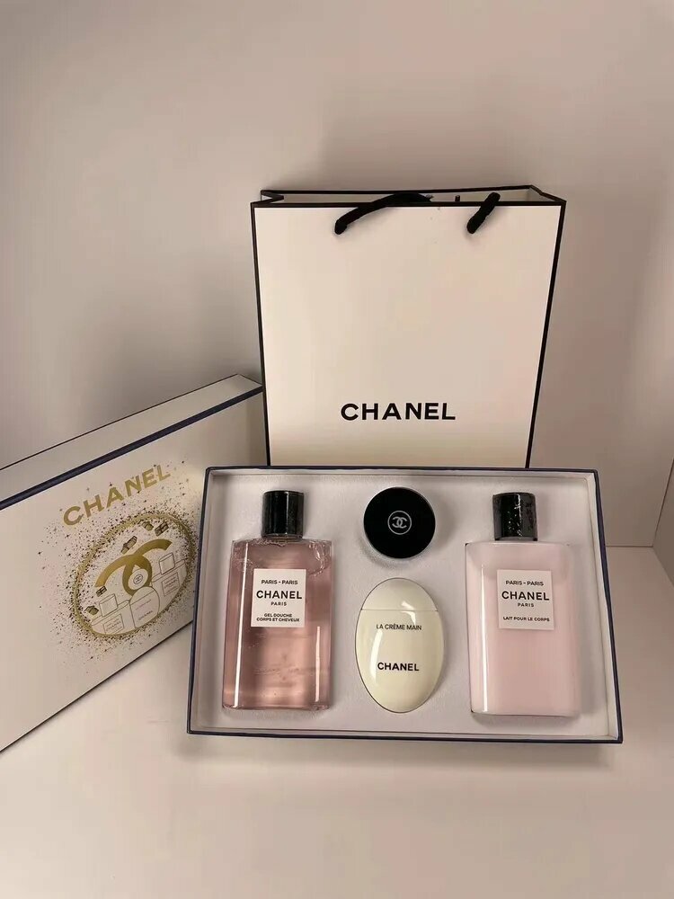 CHANEL Набор косметики для ухода за кожей Набор из четырех ароматов для всего тела, увлажняющий и увлажняющий для женщин и мужчин.